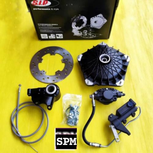 Jual rem cakram depan set Grimeca utk vespa largeframe - Hitam ...