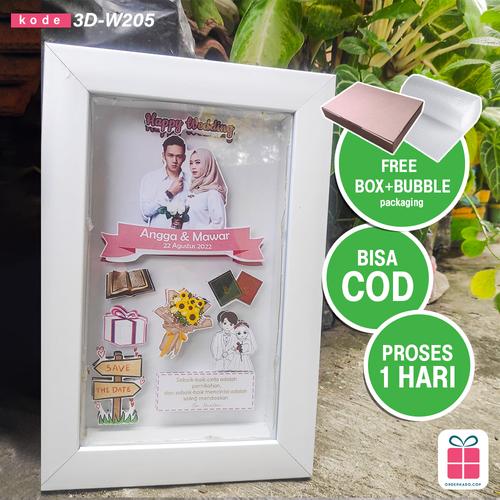 Jual FRAME 3D LAMPU - Hadiah/Kado Pernikahan Wedding Gift Couple Motif ...