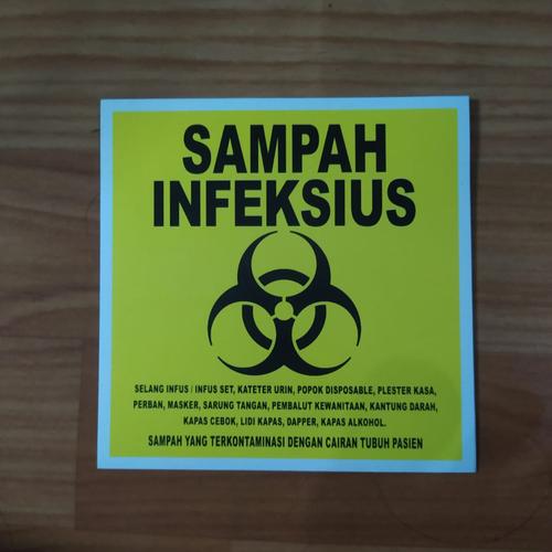 Jual STICKER SAMPAH INFEKSIUS DAN NON INFEKSIUS UKURAN 15CM X 15CM ...