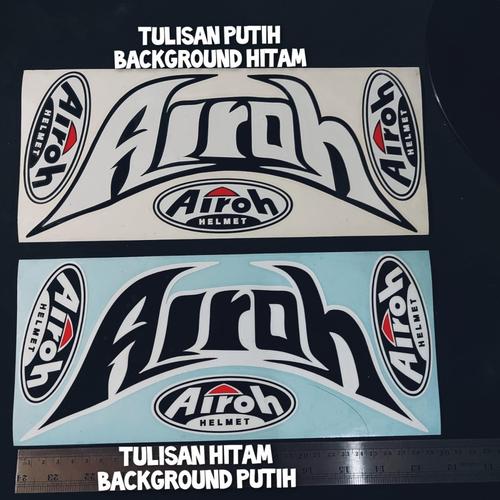 Jual Cutting Sticker SET Logo Airoh Helmet dan Tulisan Belakang Helm ...