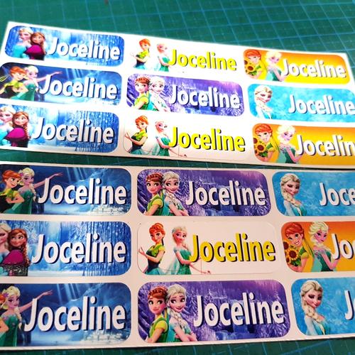Jual stiker label nama waterproof tahan air vinyl size L frozen elsa ...