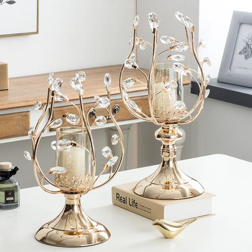 Jual Tempat Lilin / Luxury Candle Holder Crystal Gold EB Home 497/1-2 ...