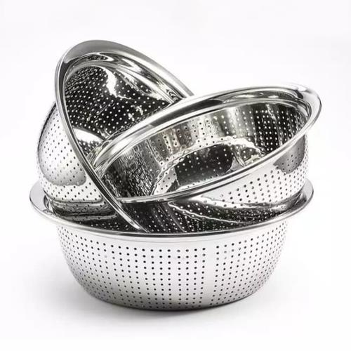 Jual Baskom Saringan Stainless Colander Baskom Lubang 26 cm - Kota ...