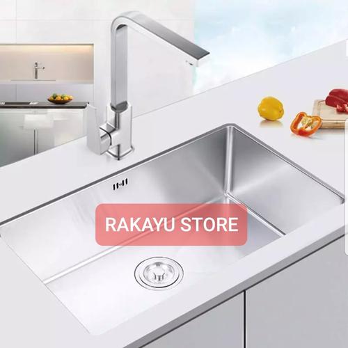 Jual kitchen sink 6045 stainless Undermount Lengkap Kran Siku/wastafel ...