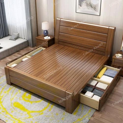 Jual Tempat Tidur Kayu Jati Dipan Model Minimalis 180x200 - 140x200 ...