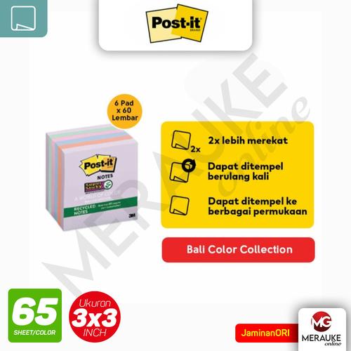 Jual 3M Post-it Sticky Notes 654-6SS 3"x3" 390 Lembar - Bali Colour ...