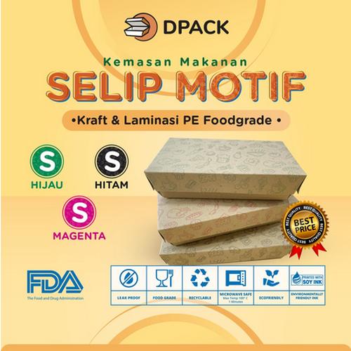 Jual SELIP PAPER LUNCH BOX MOTIF LAMINASI KOTAK TAKEAWAY - SIZE S ...