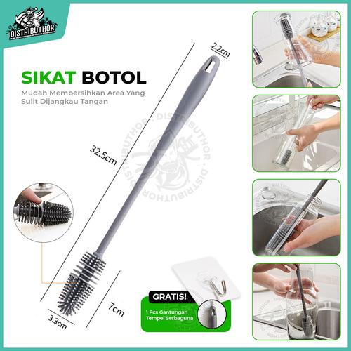 Promo Sikat Botol Panjang Alat Pembersih dot bayi Sikat Silikon cuci ...