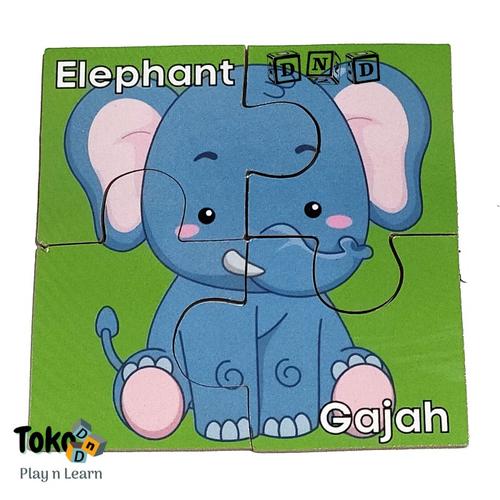 Jual Mainan Edukasi Anak Puzzle Kayu Binatang Hewan Mini Animal Wooden ...
