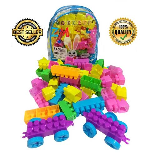 Jual Mainan Anak Building Blocks Edukatif Tas Ransel Block Kreatif 78 ...