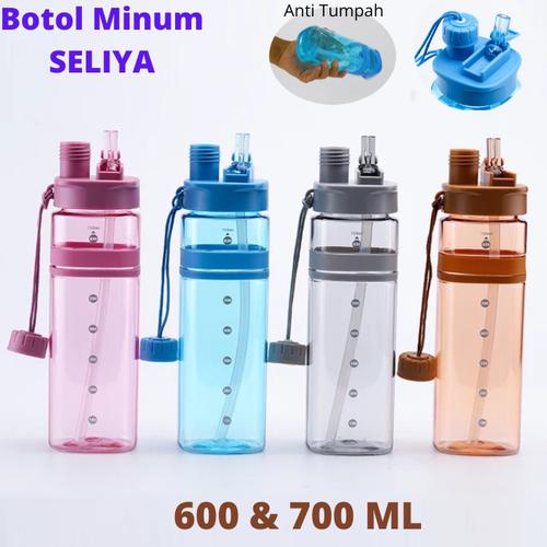 Jual Botol Minum Sedotan Botol Air Minum Anak Sekolah Sport Dewasa Seliya - Random Warna, 700ML ...