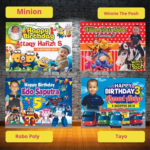 Jual custom backdrop/banner ulang tahun anak/banner ultah/spanduk ultah ...