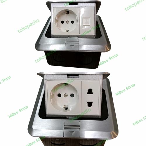 Jual STOP KONTAK LANTAI / STOP. KONTAK LANTAI TANAM - EU + 2PIN ...
