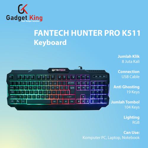 Jual Fantech Hunter Pro K511 RGB Gaming Keyboard Komputer PC Laptop ...