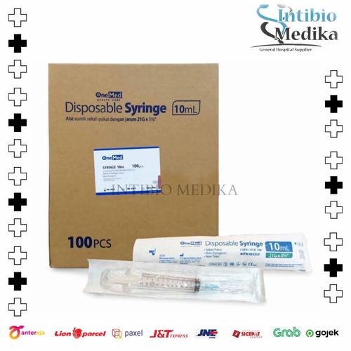 Jual Disposible Syringe 10cc OneMed Spuit 10ml suntikan perBOX - BOX ...