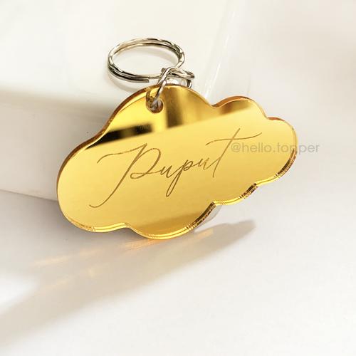 Jual Custom Gantungan Kunci Akrilik Keychain Awan Mirror Lucu ...