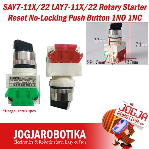 Jual SAY7-11X/22 Rotary Starter Reset No-Locking Push Button Switch 1NO ...