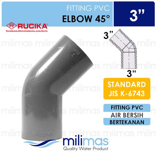 Jual RUCIKA - Elbow 45 Uk.3" - AW Fitting Keni PVC - Knie Polyvinyl ...