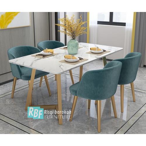 Jual Meja makan marmer carara import minimalis 4 kursi kayu jati - Kab ...