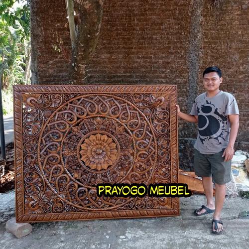 Jual panel hiasan dinding kayu jati ukir khas bali dekorasi kamar rumah ...