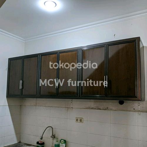 Jual CUSTOM LEMARI DAPUR ATAS/LEMARI DAPUR ALUMINUM COKLAT+ACP. JATI ...