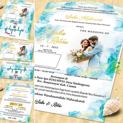 Jual Undangan Pernikahan Semi Amplop Jasmine Gliter Glossy Elegan Unik ...