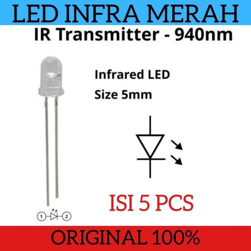 Jual Isi 5 Pcs Led Clear 5mm IR Infra Red Merah Remote Transmitter ...