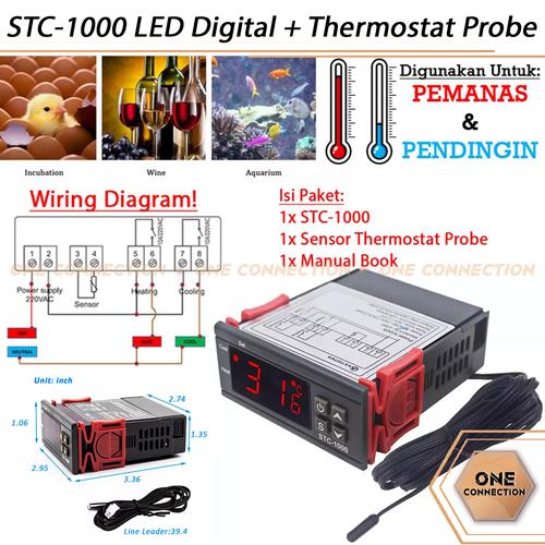 Jual STC-1000 Temperature Digital Controller Thermostat Heating and Cooling - 220VDC - Jakarta ...