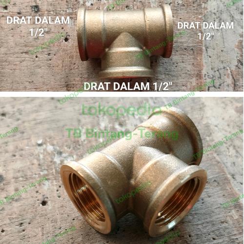 Jual TEE T KUNINGAN DRAT DALAM 1/2 INCH SAMBUNGAN PIPA BESI CABANG TIGA - Kota Tangerang - TB ...