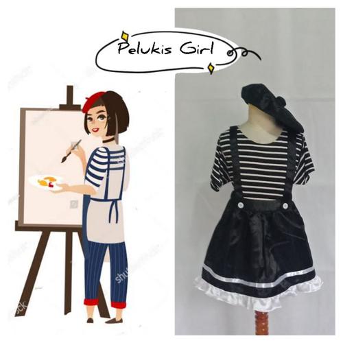 Jual Kostum Cosplay Profesi Pelukis Anak Girl - Lengan Panjang, M ...