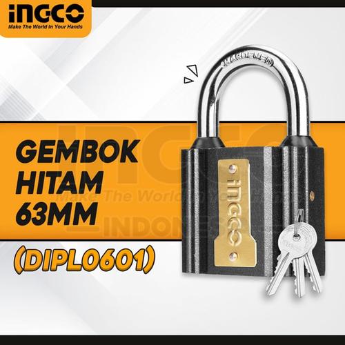Jual Ingco Gembok Hitam 63mm DIPL0601 Rumah Ruko Pagar Besi Brass ...