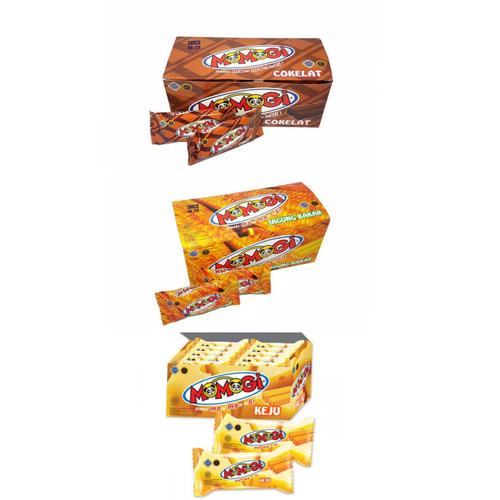 Jual Snack Wafer Momogi Ekstrudat (1 Box 20 pcs x 6gr) cemilan murah ...