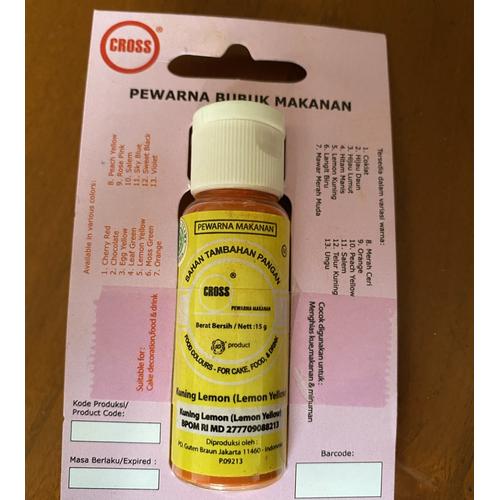 Jual Cross food coloring powder lemon yellow 15gr pewarna bubuk kuning ...