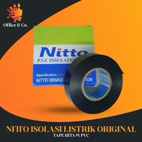 Jual Nitto Isolasi Listrik Original Tape Hitam PVC Kabe Nito 3/4" 25m ...