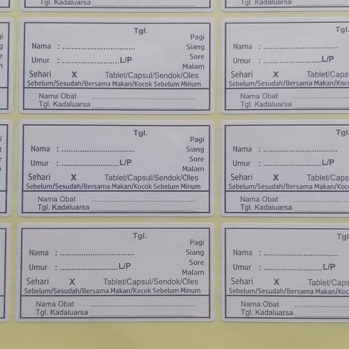 Jual Stiker Etiket Obat / Stiker Label Obat - Kota Tangerang - Eljingga ...