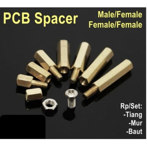 Jual 1Set Spacer Kuningan M3x30+6 M3 30mm 30 mm 3cm 3 cm PCB + Nut ...