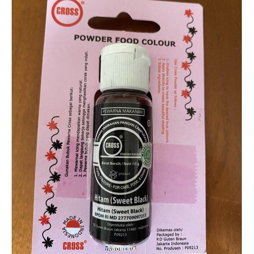 Jual Cross Food coloring powder 15gr Sweet black pewarna bubuk hitam ...