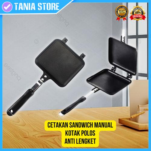 Jual Cetakan Pemanggang Roti Sandwich Polos Toaster Maker Pan Manual ...