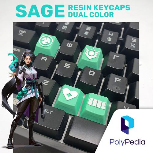 Jual Valorant Sage Resin Keycaps Dual Color - Custom Airbrush - Kab ...