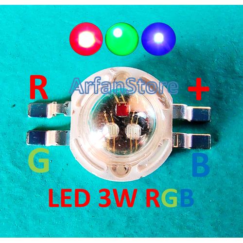 Jual LED 3W RGB 3 x 1W 4 PIN Red Green Blue Merah Hijau Biru 3 Watt ...