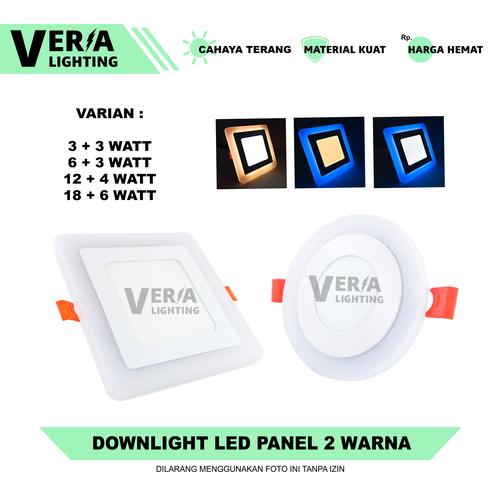Jual lampu downlight led 2 warna 3 watt 6 watt 12 watt 18 watt inbow ...