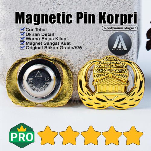 Jual 3cm KORPRI PNS Magnet Pin Bros Tag Badge Kuningan Emas TEBAL ...