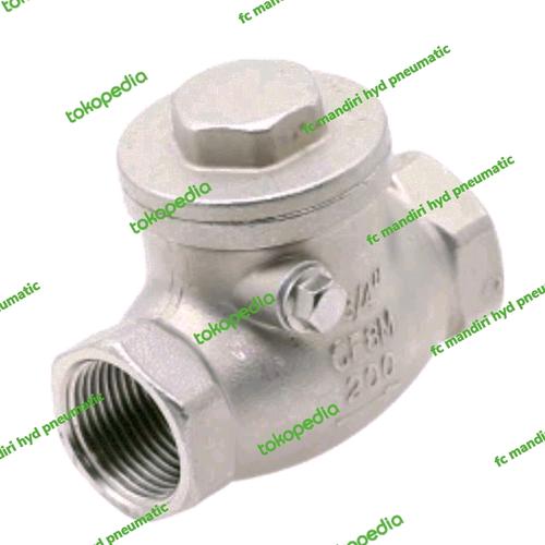 Jual SWING CHECK VALVE 1 INCH STAINLESS STEEL 316 / ONE WAY VALVE ...