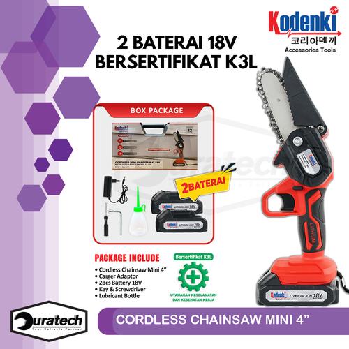 Jual Mesin potong kayu pohon portable baterai 4" cordless chain saw 4 ...