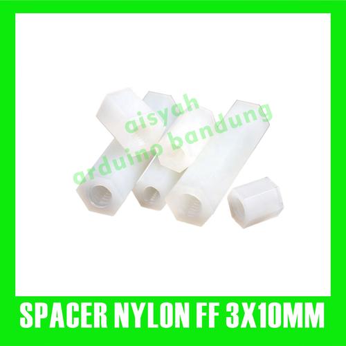 Promo Putih Nilon M3x10 mm Pilar Double Pass Spacer PCB Standoff M3 10 ...