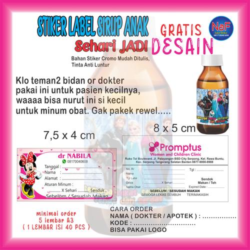 Jual Label obat syrup / Etiket obat syrup / Stiker label obat Custom ...