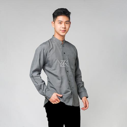 Jual Kemeja Koko Pria Abu Polos RV Model 2 Baju Formal Lengan ...