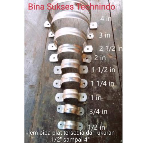 Jual KLEM PIPA PLAT BESI 2 INCI CLAMP IRON U 2" kabel wayar besar U ...