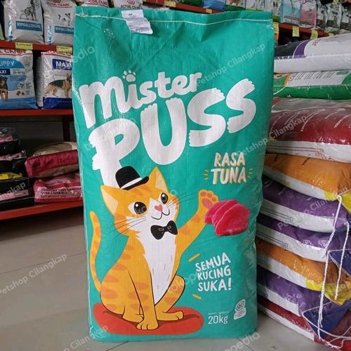Jual Mister Puss 20kg rasa tuna makanan kucing mister pus (gojek/grab ...
