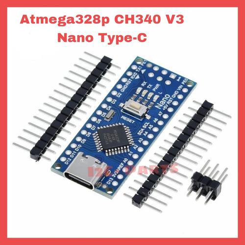 Jual Atmega328P CH340 Type C Nano V3 Compatible Board Solderless Pin I ...